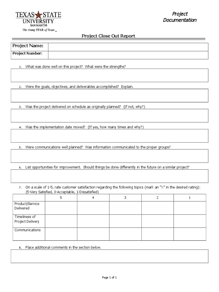 Project Closure Report | PDF