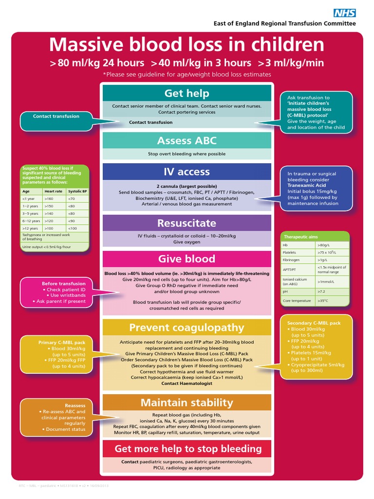 Massive Blood Loss in Children: Get Help | PDF | Blood | Tissue (Biology)