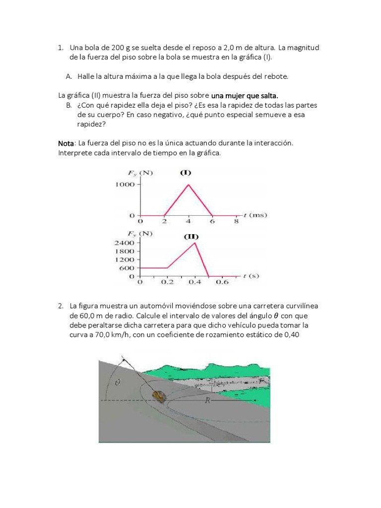 Una Bola de 200 G Se Suelta Desde El Reposo A 2 | PDF | Fricción ...