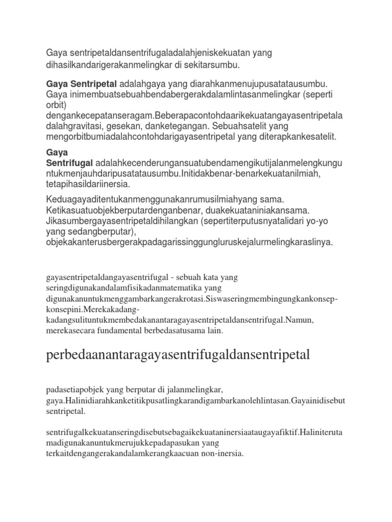 Gaya Sentripetal Dan Sentrifugal Adalah Jenis Kekuatan Yang Dihasilkan ...