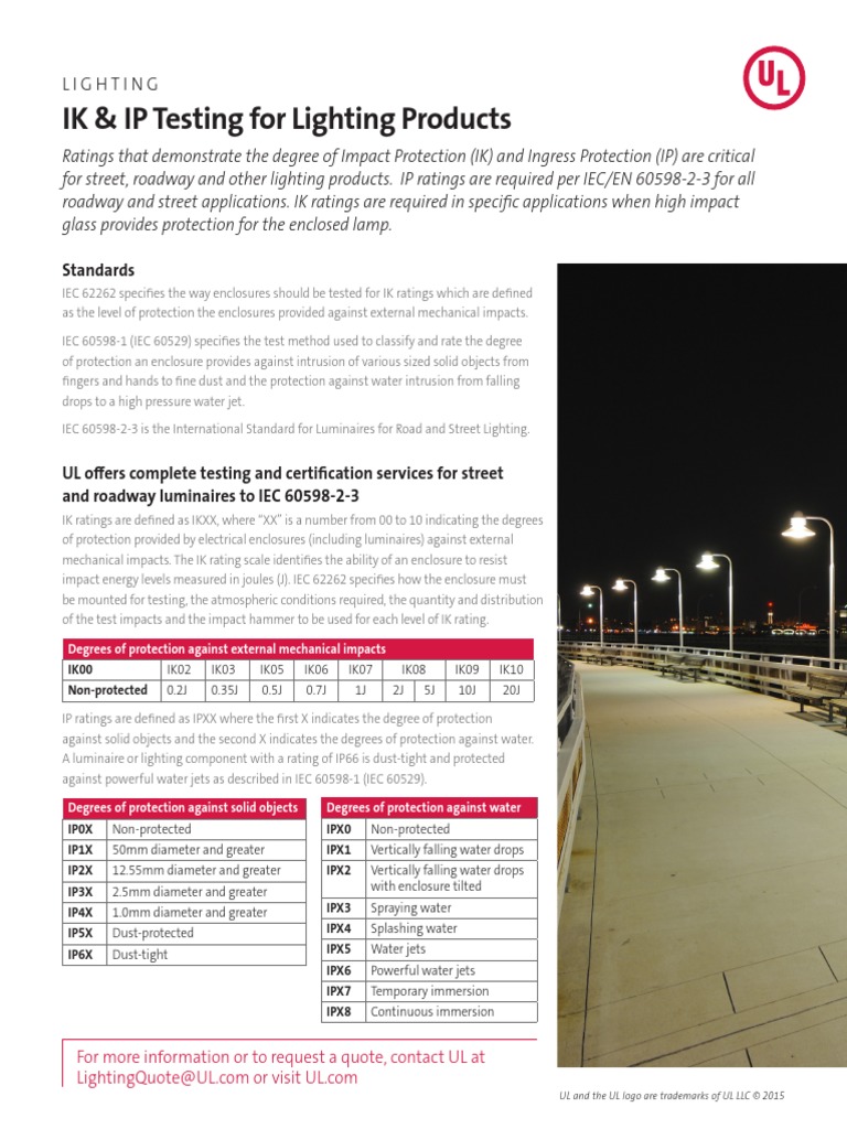 IK and IP Testing For Lighting Products | PDF | Electrical Engineering ...