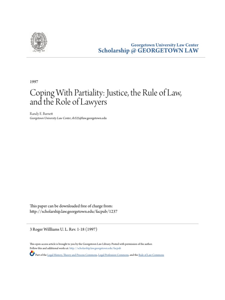 Coping With Partiality - Justice The Rule of Law and The Role of ...