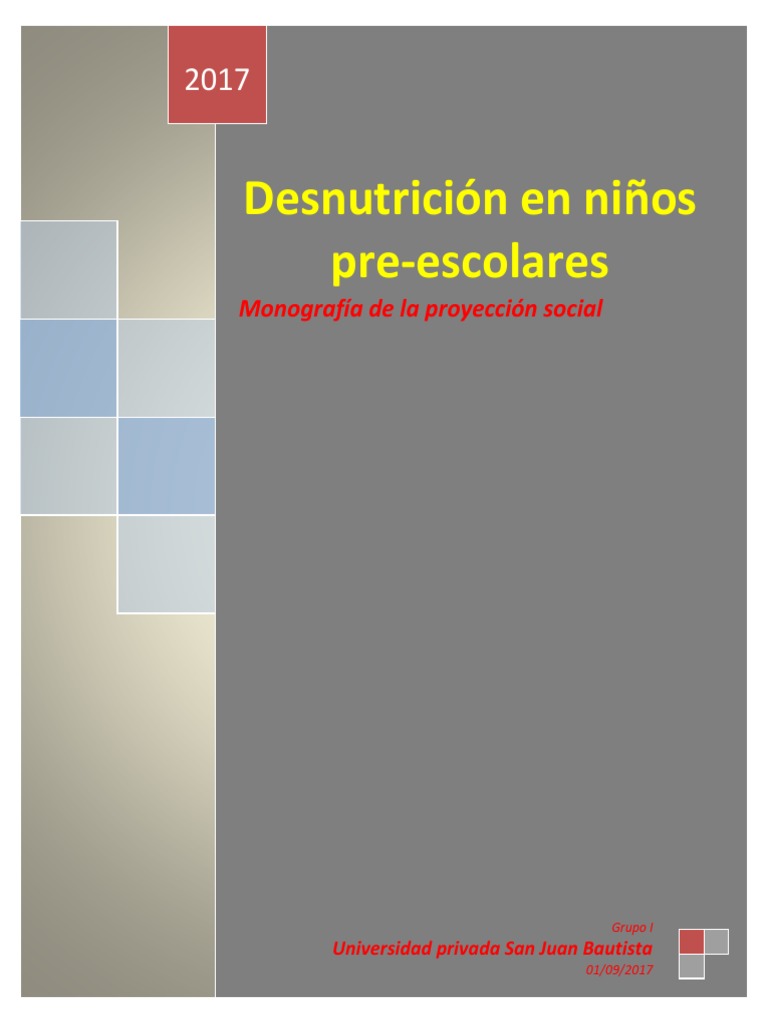Desnutrición Pre Escolar Pdf Amamantamiento Desnutrición