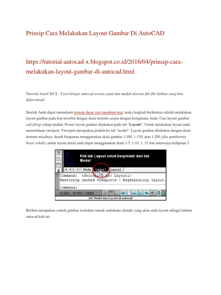 Prinsip Cara Melakukan Layout Gambar Di AutoCAD | PDF | Komputer