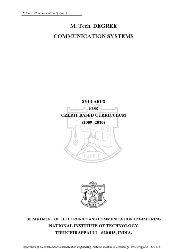 M.Tech Communication Systems Syllabus | PDF | Wavelet | Digital Signal ...