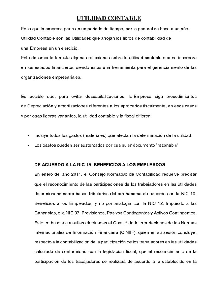 Utilidad Contable | PDF | Amortización (Negocio) | Contabilidad