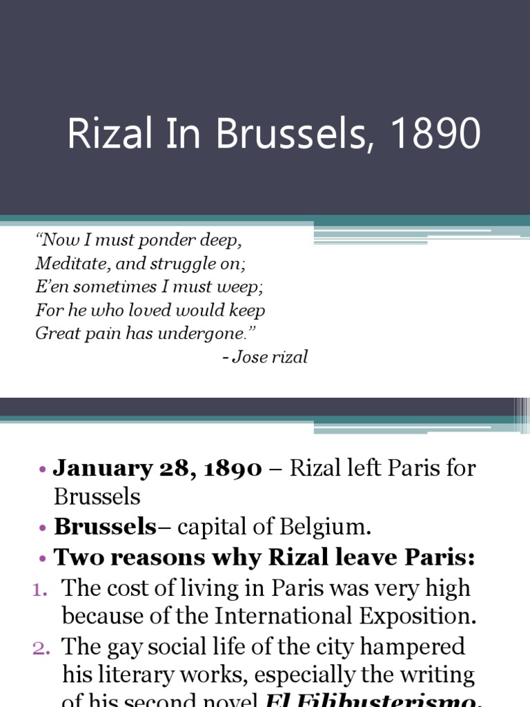 Rizal in Brussels, 1890 | PDF | Philippines