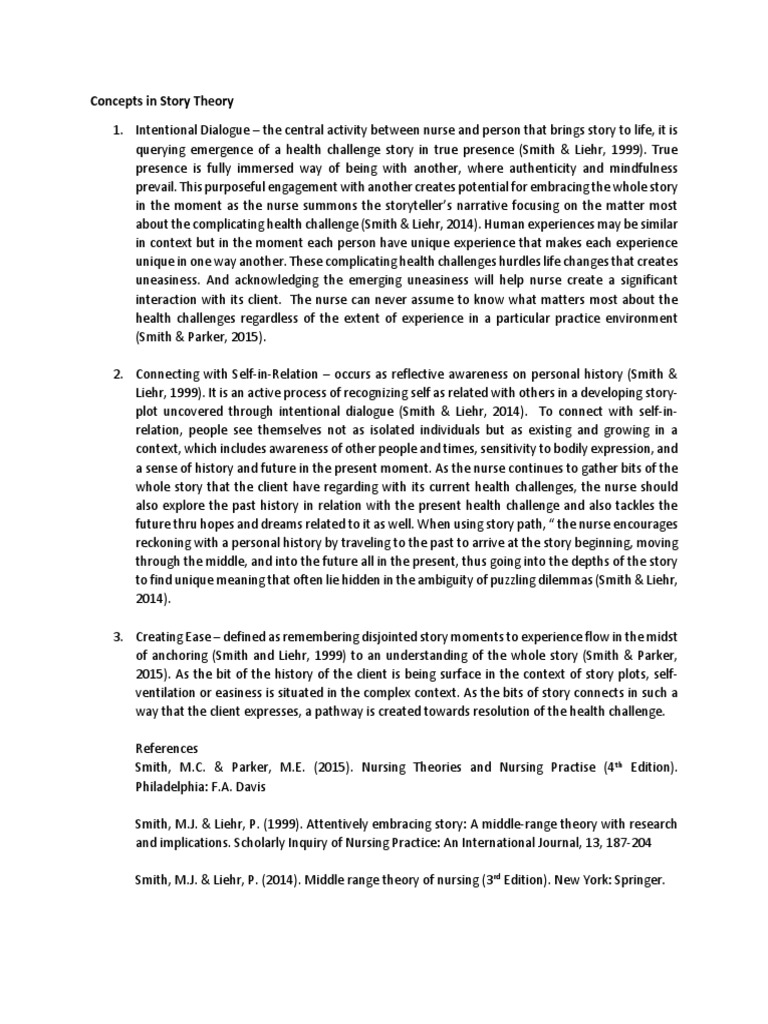 Concepts in Story Theory | PDF | Psychiatric And Mental Health Nursing ...