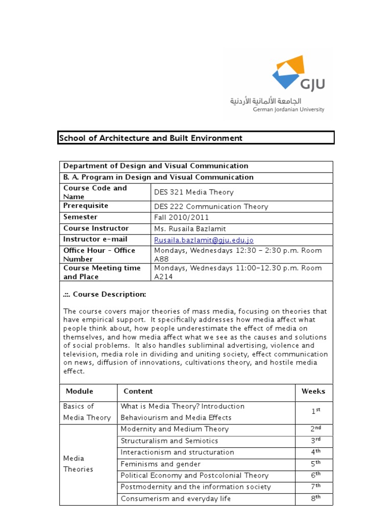 Media Theory | PDF | Mass Media | Lecture
