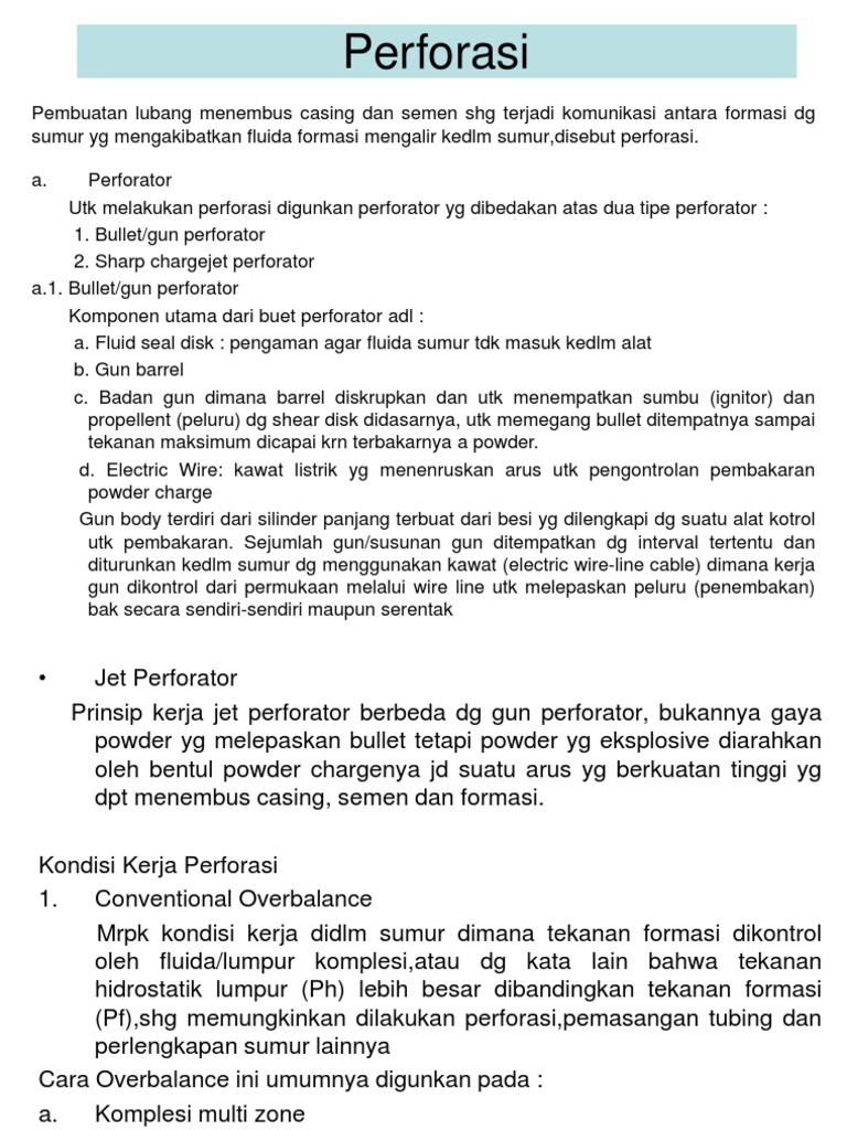 PERFORASI | PDF
