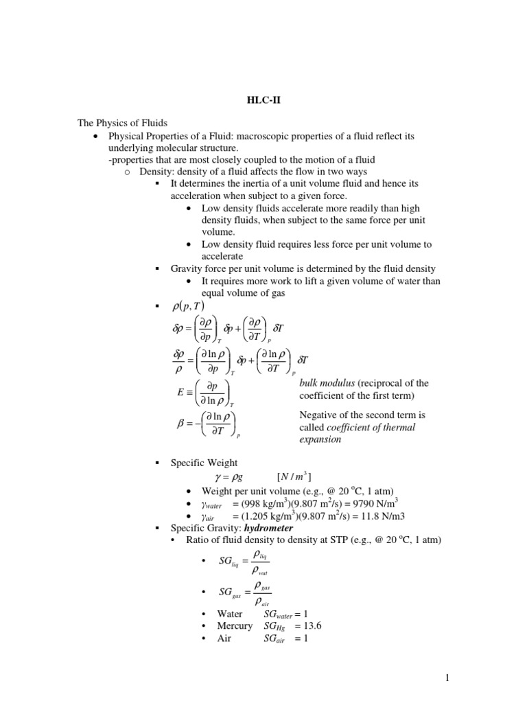 Hlc-Ii: T P, T T P P T T P P P E Bulk Modulus (Reciprocal of The | PDF ...