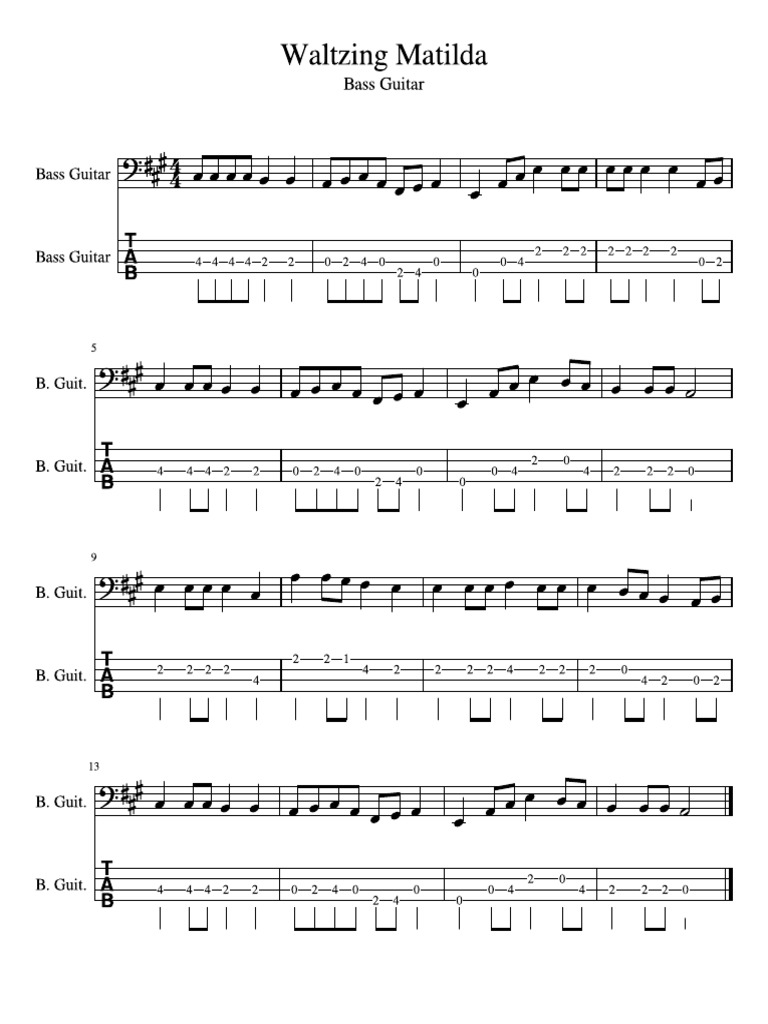 Waltzing Matilda Guitar Chords