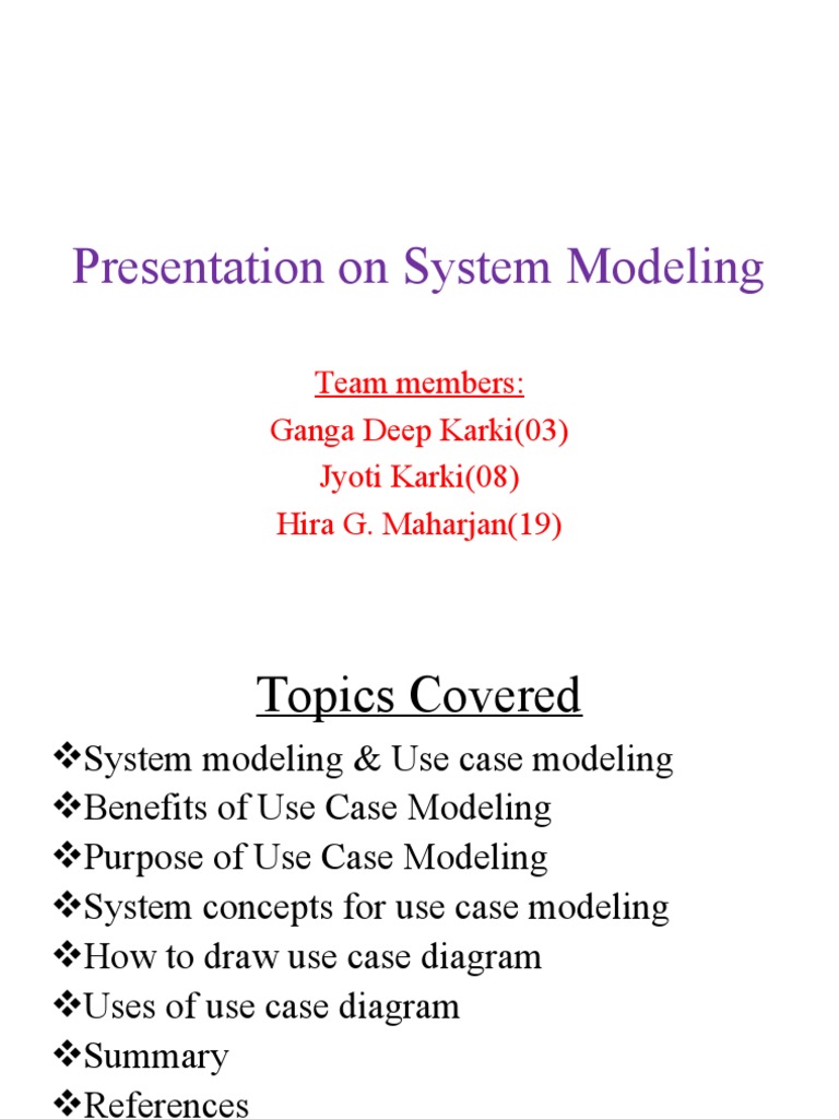 System Modeling and Use Case Overview | PDF | Computing And Information ...