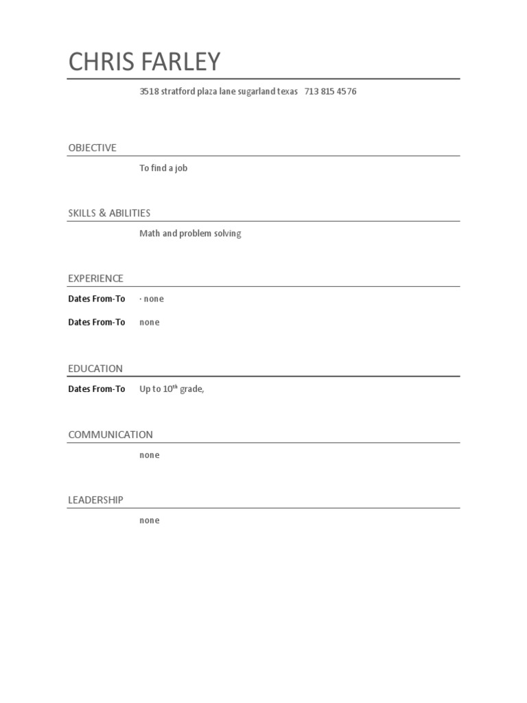 Chris Farley - Job Seeker Resume | PDF