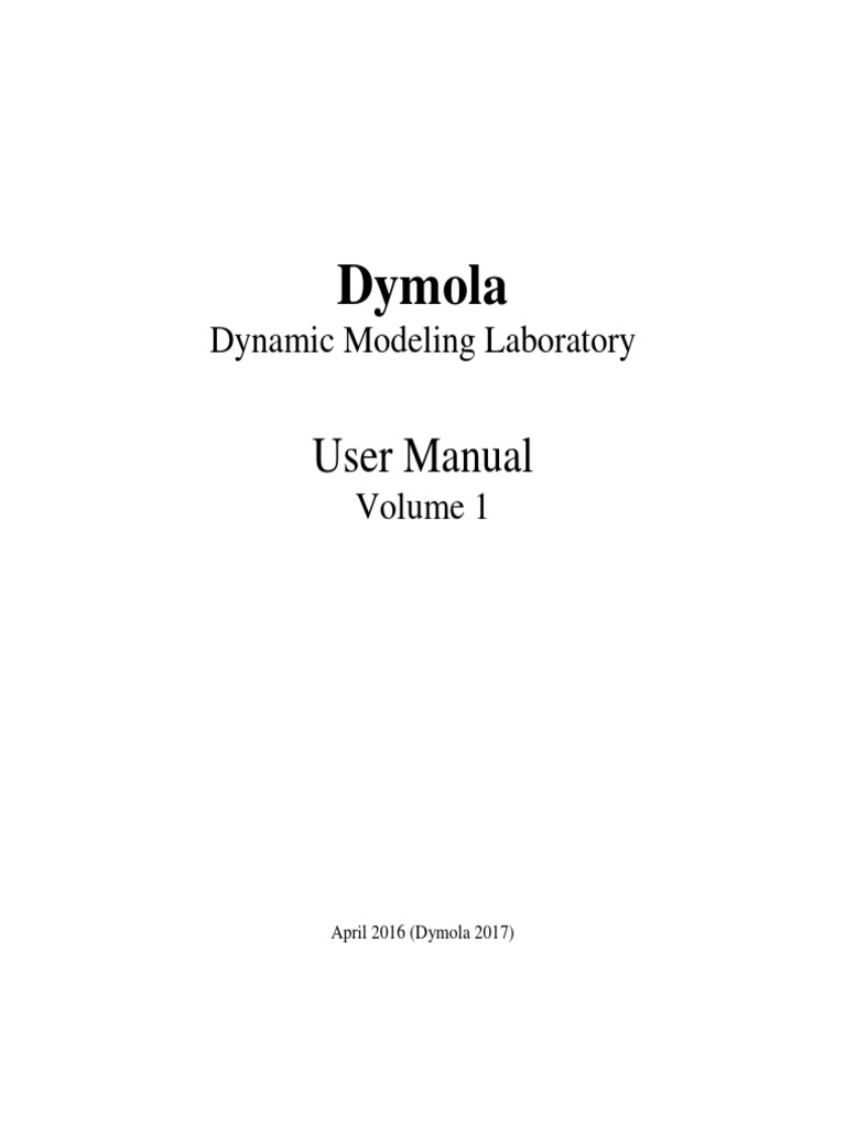 Dymola User Manual Volume 1 PDF | PDF | Menu (Computing) | Mathematical Model