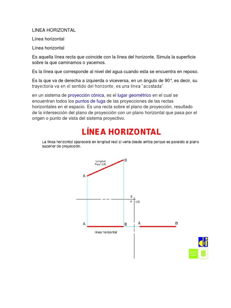Definición y características de la línea horizontal | PDF