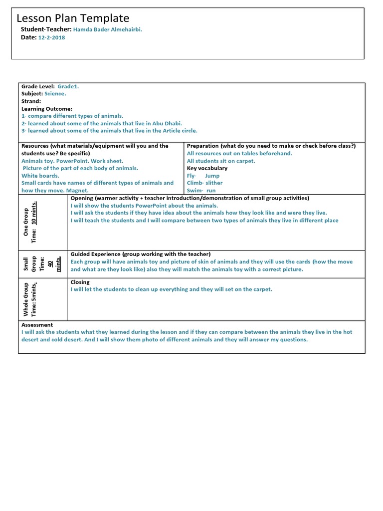 Science Lesson Plan 1 | PDF | Lesson Plan | Education Theory