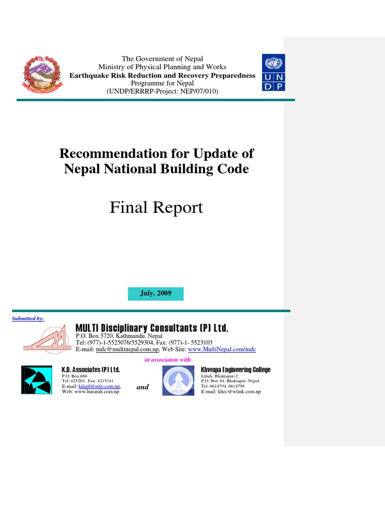 NBC Update - Final Report-Building Code July 15 09 PDF | PDF | Disaster ...