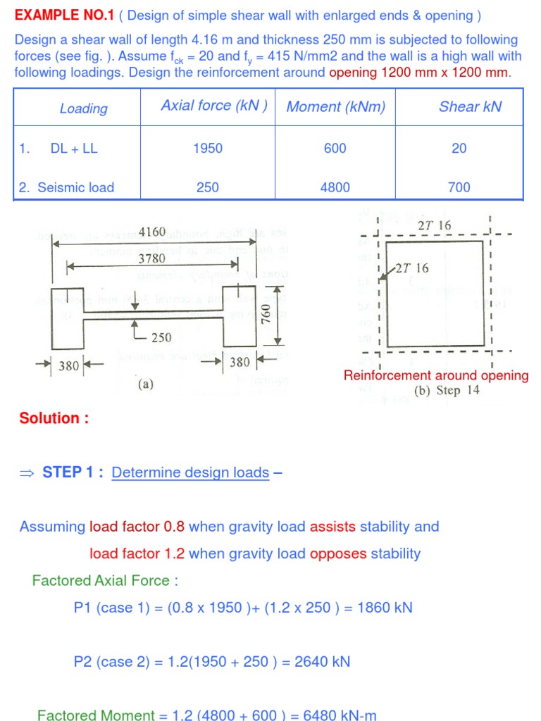 5 Examples Shear Wall | PDF | Stress (Mechanics) | Shear Stress
