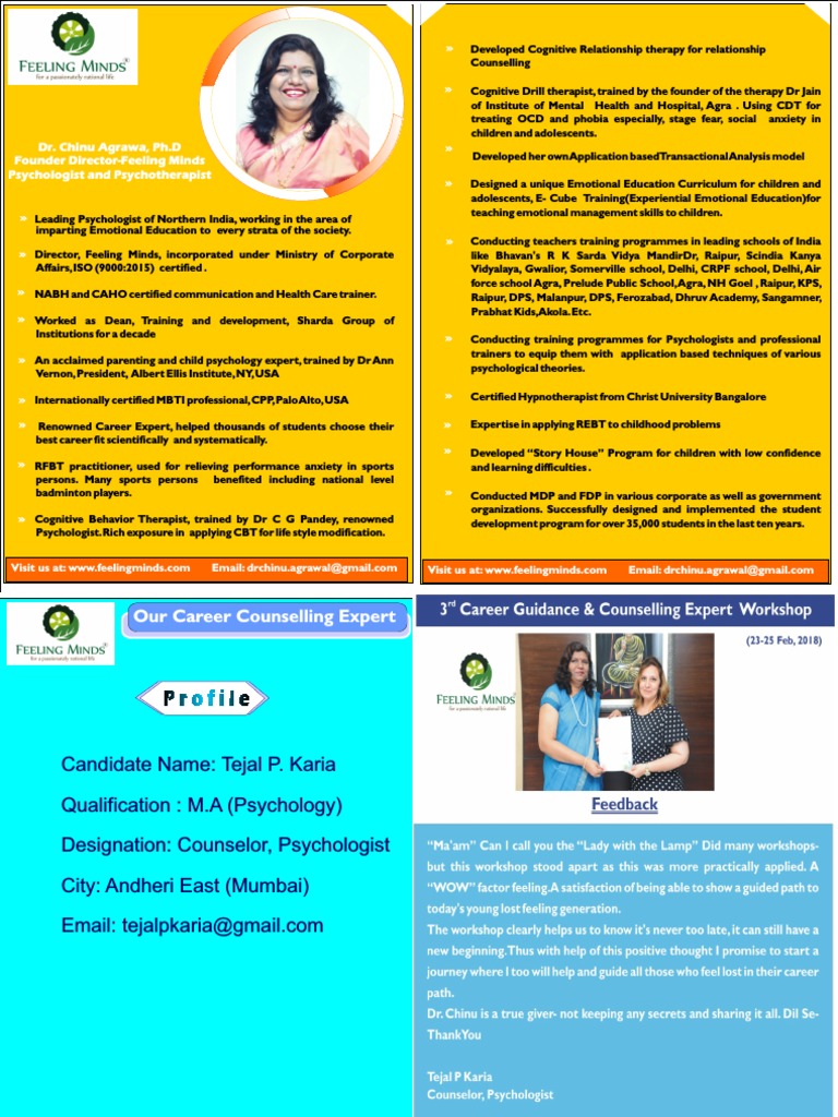 Our Counselling Expert Brochure | PDF | Psychotherapy | Mental Health