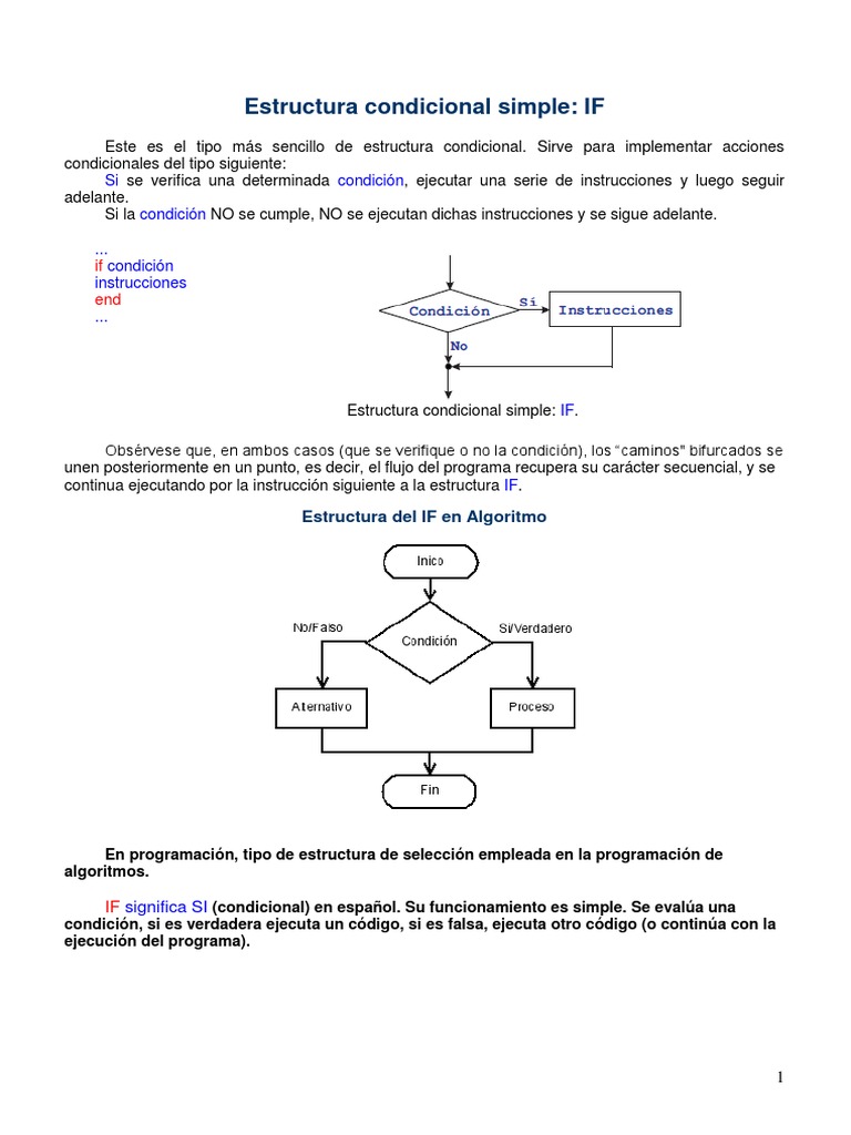 Estructura Condicional IF PDF | PDF