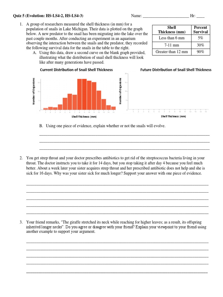 Natural Selection Quiz | PDF | Natural Selection | Bacteria
