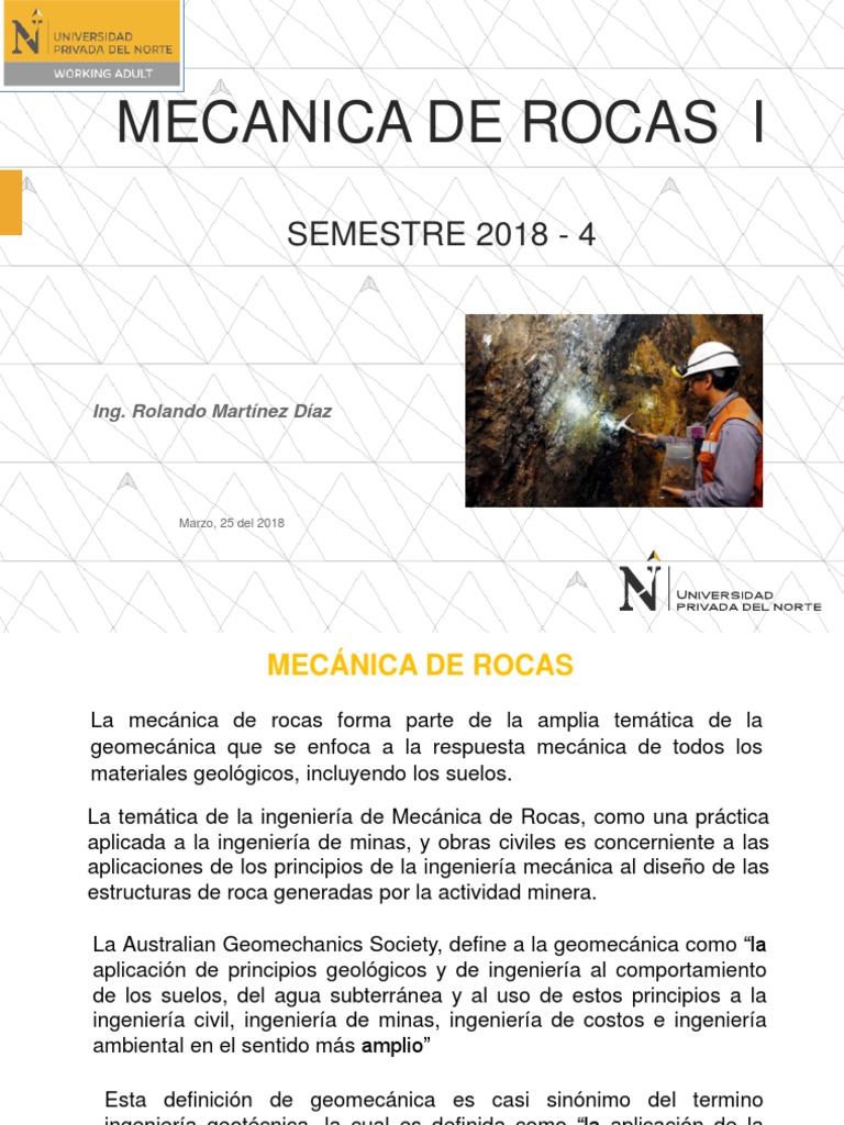 Mecánica de Rocas I: Fundamentos y Aplicaciones | PDF | Estrato | Roca ...