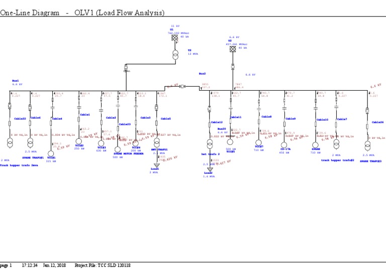 One-Line Diagram Analysis of an 11kV Distribution System | PDF