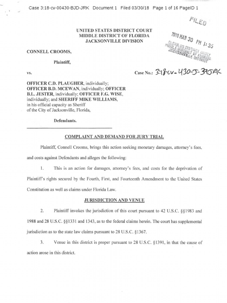 Connell Crooms Vs JSO | PDF