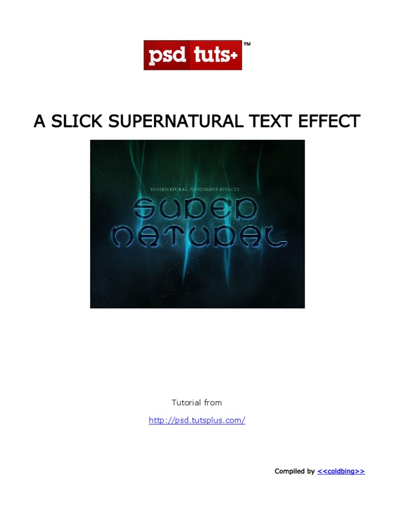 A Slick Supernatural Text Effect | PDF | Imaging | Computer Graphics