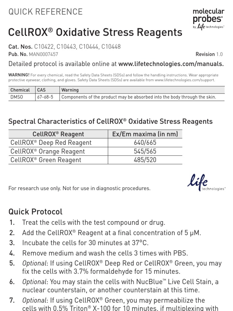 CellROX Oxidative Stress QR | PDF | Business