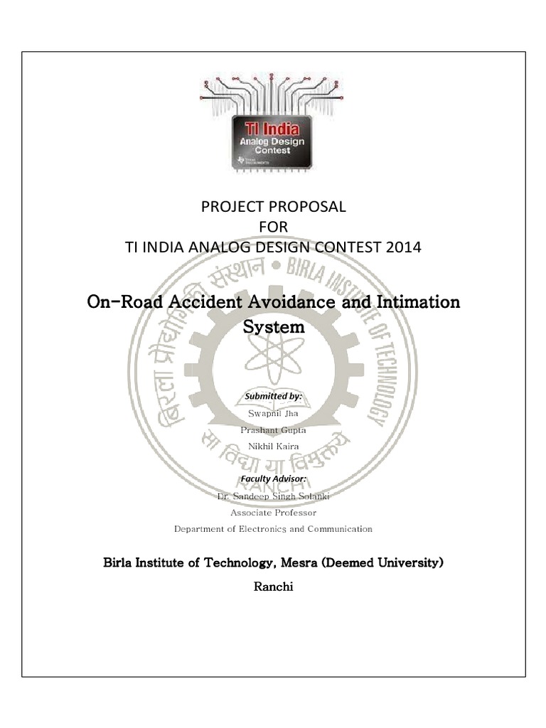 TI Project Proposal | PDF | Traffic Collision | Infrared