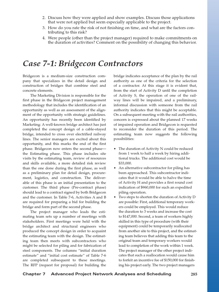 Case-7.1 Bridgecon | Download Free PDF | Engineering | Business