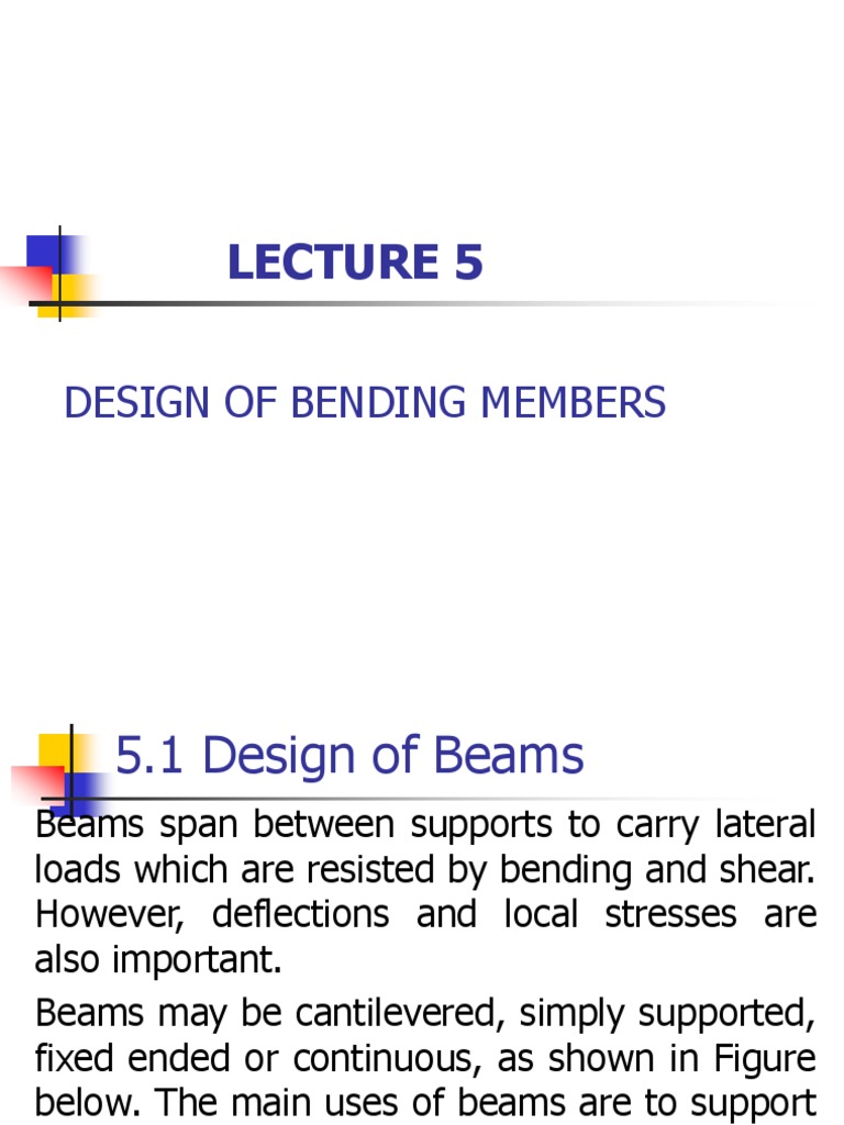Lecture 5-Bending Members | Download Free PDF | Bending | Beam (Structure)