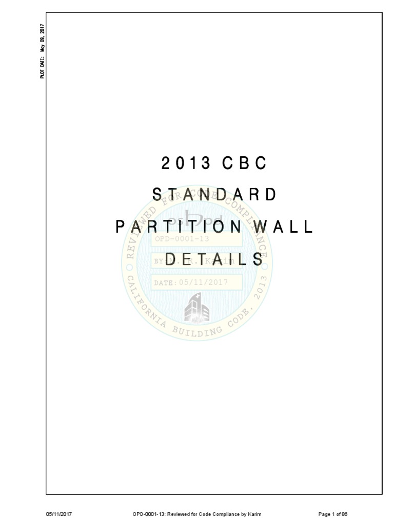 Standrard Partition Details OPD-0001-13 | PDF | Wall | Framing ...