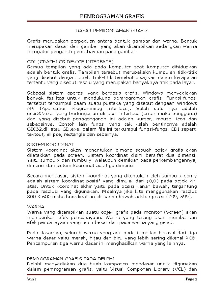 Dasar Pemrograman Grafis | PDF