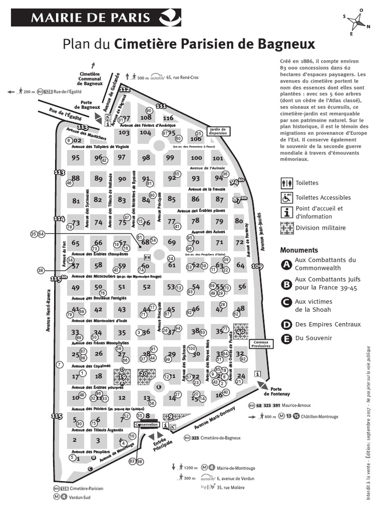 Plan du Cimetière Parisien de Bagneux (extramuros) | PDF | Forme de vie ...