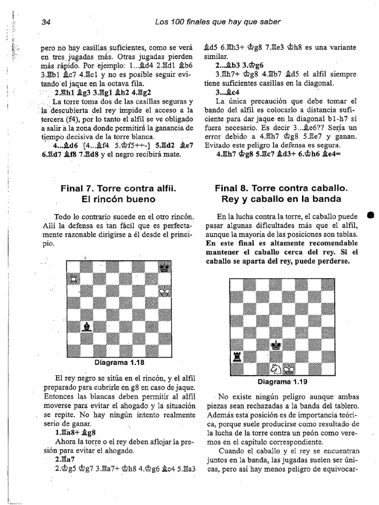 Los 100 Finales Que Hay Que Saber | PDF | Juegos tradicionales | Ajedrez