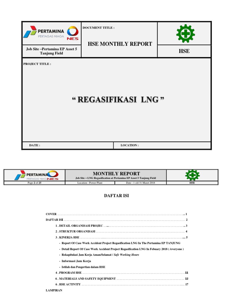 HSE Monthly Report - Maret Update Format | PDF