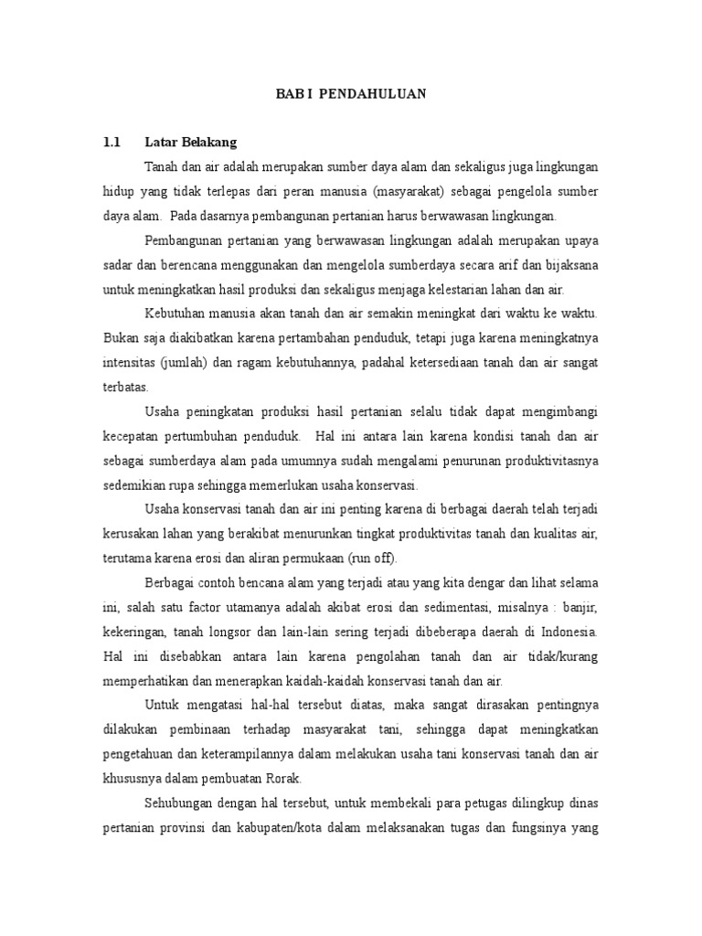 Pedoman Pembuatan Rorak untuk Konservasi Tanah | PDF