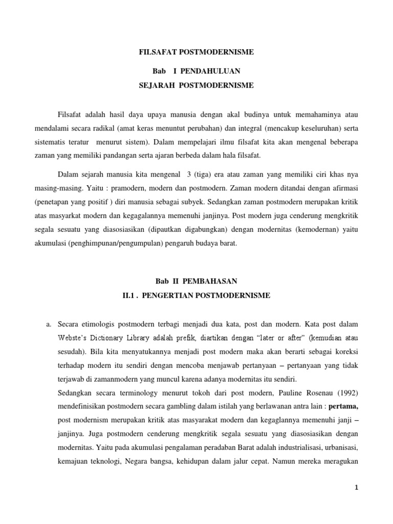 Filsafat Postmodernisme | PDF