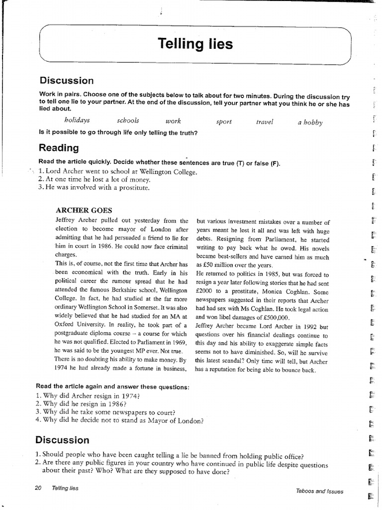 Telling Lies | PDF