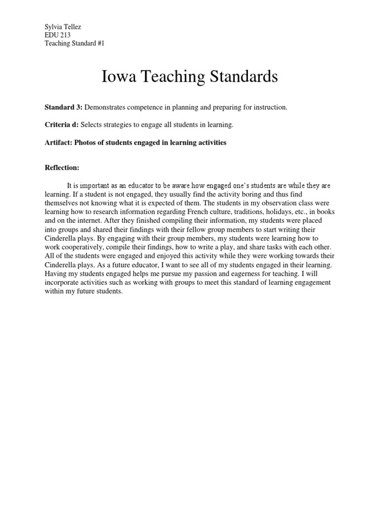 Iowa Teaching Standards 3 | PDF
