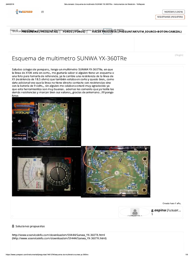 Solucionado - Esquema de Multimetro SUNW.. | PDF