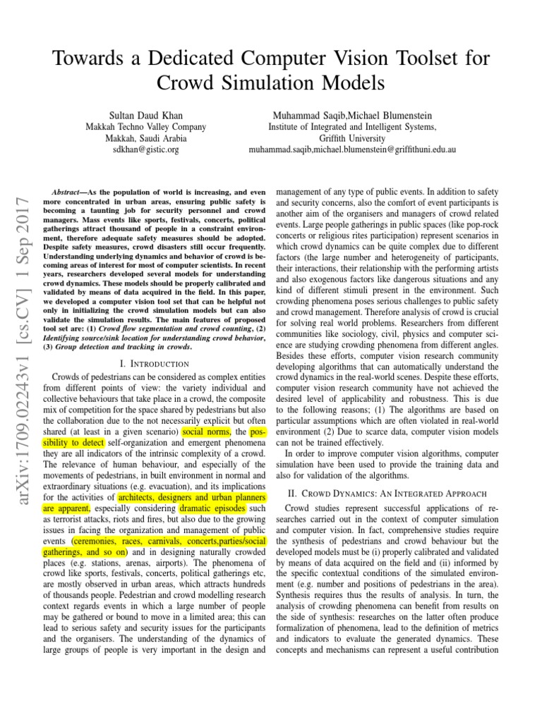 Towards an Integrated Computer Vision and Simulation Approach for Understanding Complex Crowd ...