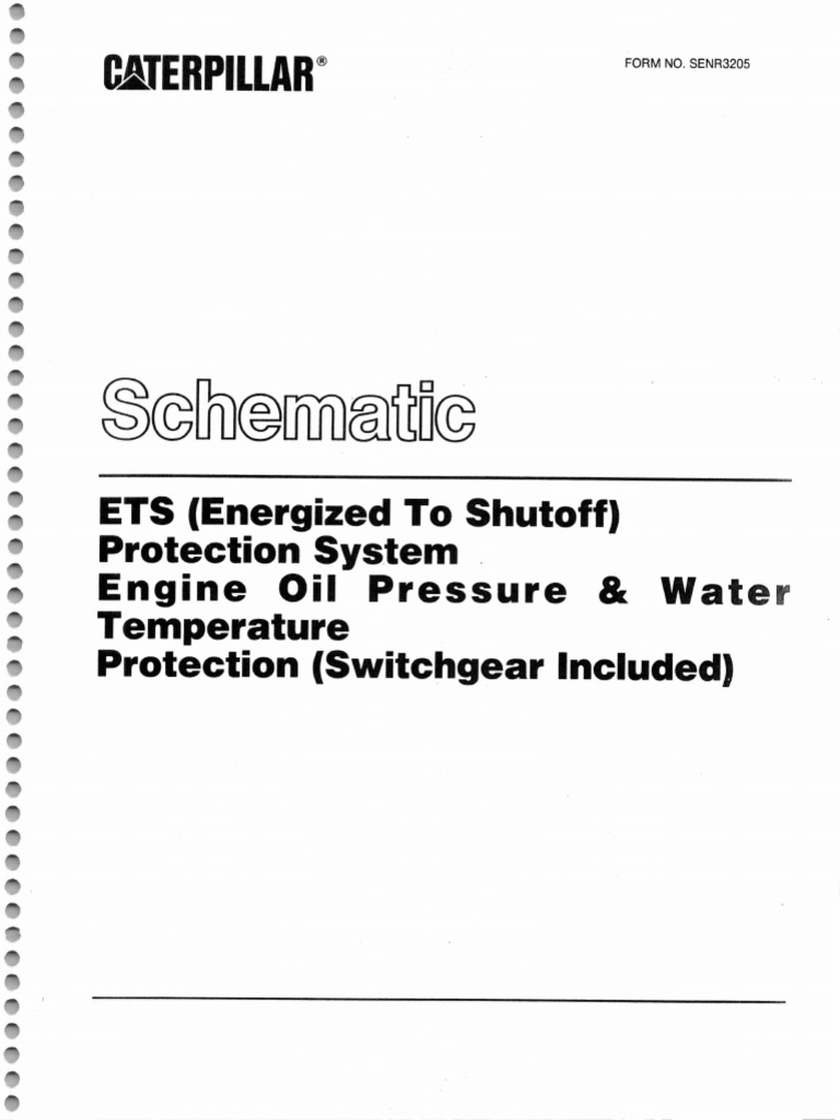 Schematic ETS Protection System Oil Presure Water Temp Switchgear ...