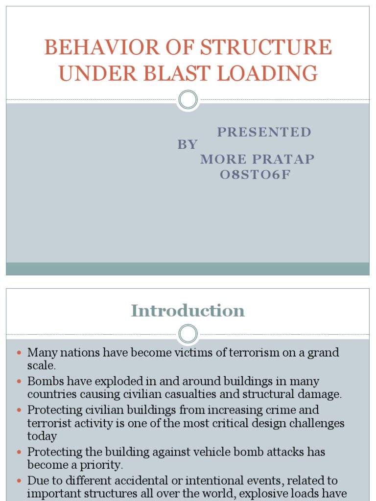 Behavior of Structure Under Blast Loading | PDF | Explosion | Bomb