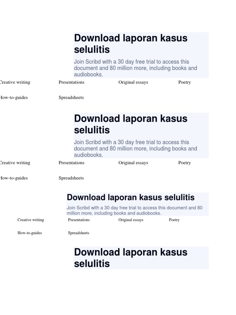 Laporan Kasus Selulitis | PDF | Scribd | Intellectual Works