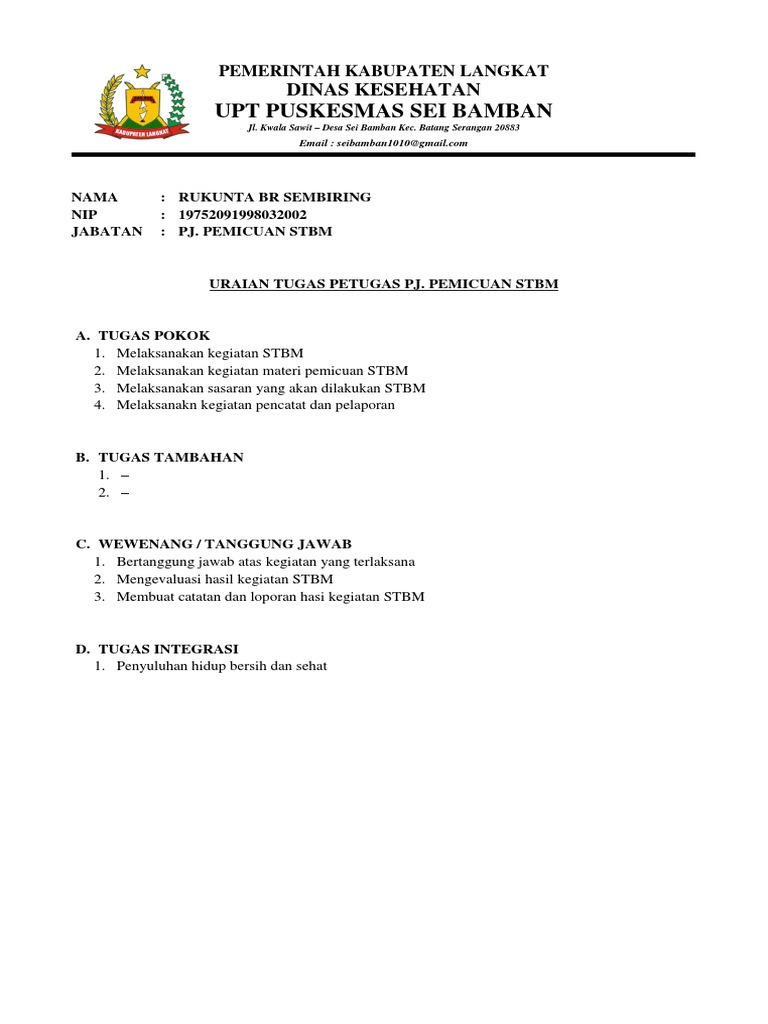 Tugas PJ Pemicu STBM di Sei Bamban | PDF