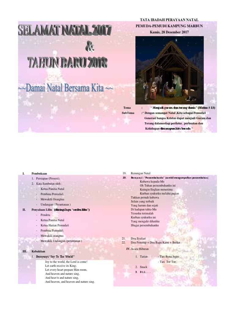 Tata Ibadah Perayaan Natal | PDF